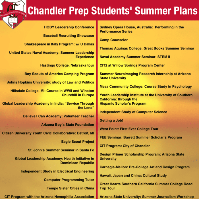 A Busy Summer Lies Ahead for Chandler Prep Scholars | Great Hearts ...