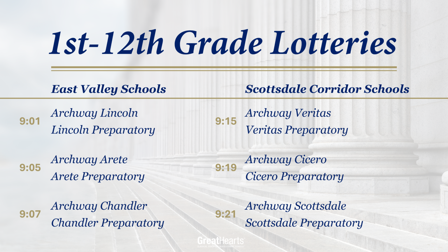 1-12 Grade Lotteries-32 : Great Hearts America